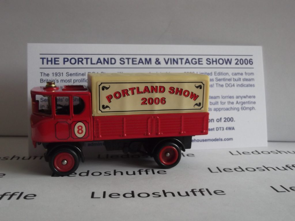 PV088, Code 3, Sentinel 4w Dropside Steam Wagon, The Portland Show 2006 ...