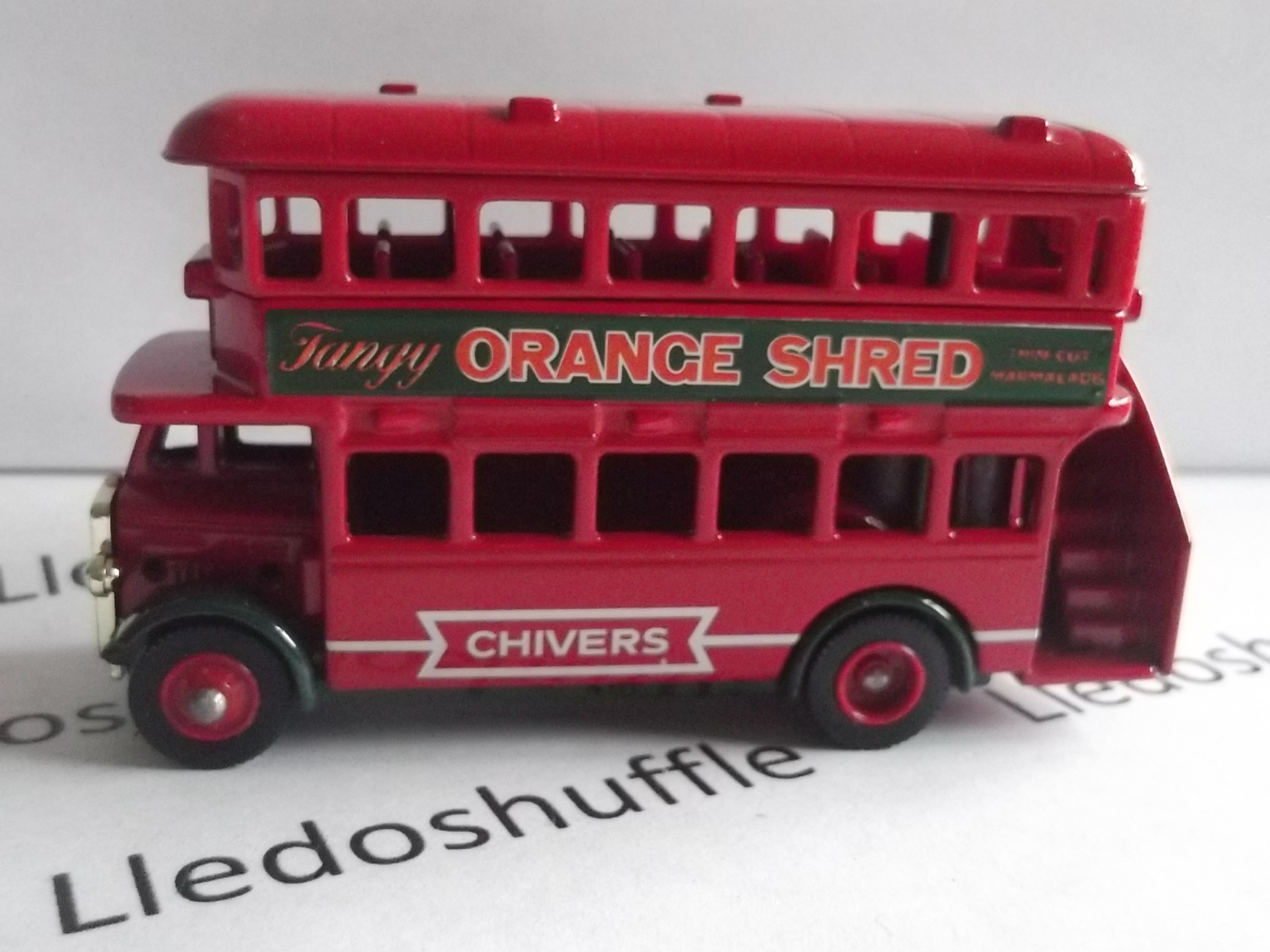 LP15102, AEC Regent Double Deck Bus, Chivers Orange Shred – Lledo Models