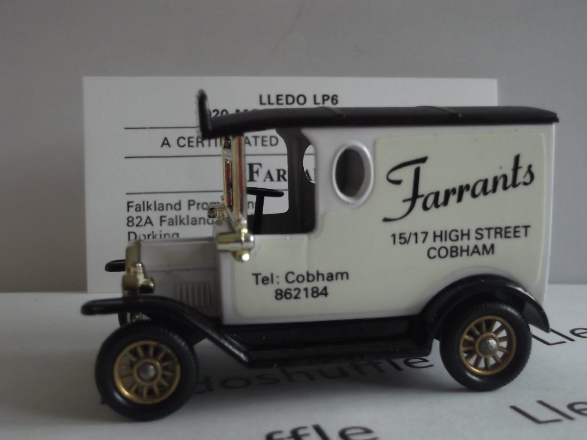 SP06017, Model T Ford Van, Farrants of Cobham – Lledoshuffle