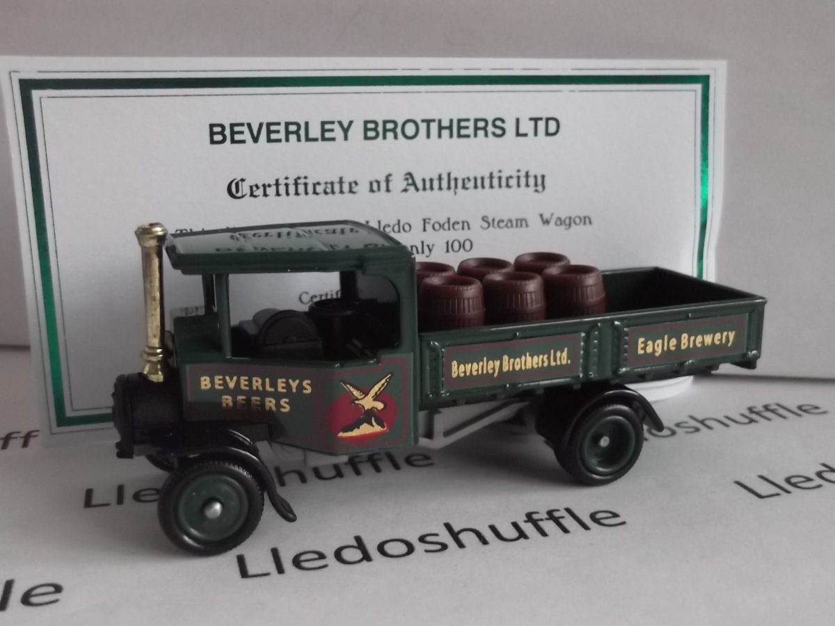 PV091, Code 3, Foden Steam Wagon, Beverley Brothers Ltd, Eagle Brewery, Wakefield – Lledo Models