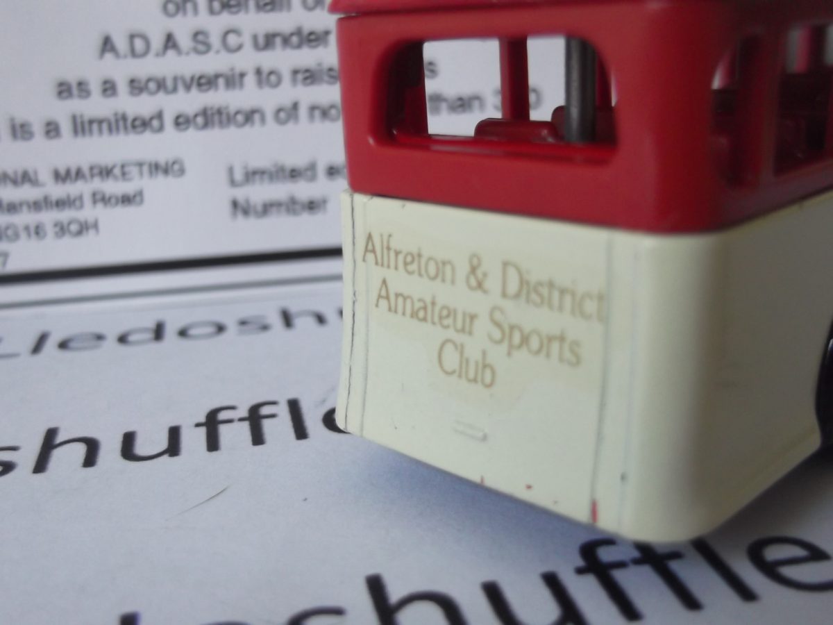 DG017, Code 3, AEC Regal Single Deck Bus, ADASC Football Club under 10 ...