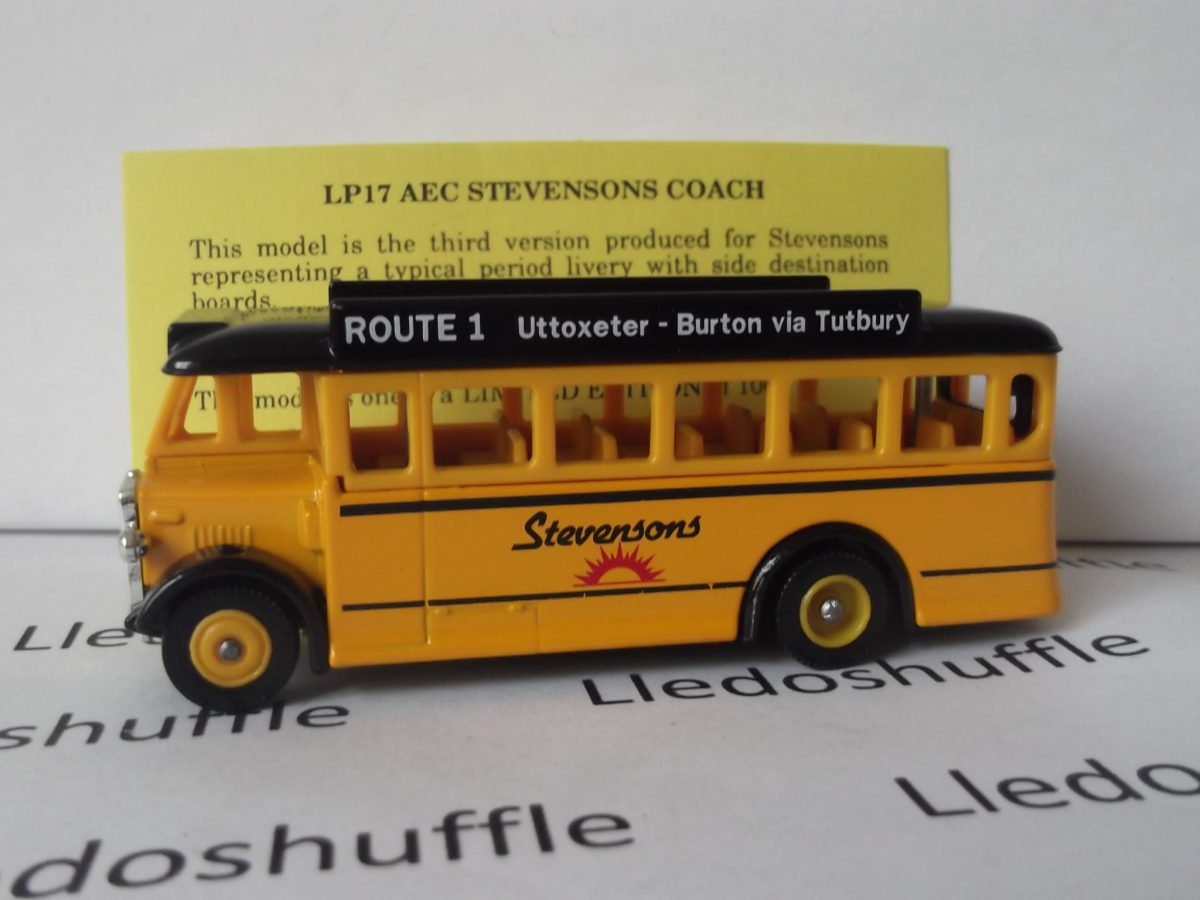 LP17195, AEC Regal Single Deck Bus, Stevensons, Route 1 – Lledo Models